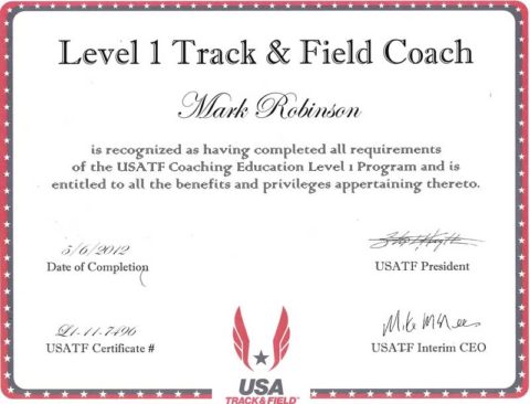 Running-Coach-Mark-Robinson-USATF-Level-1-Coaching-Certification ...